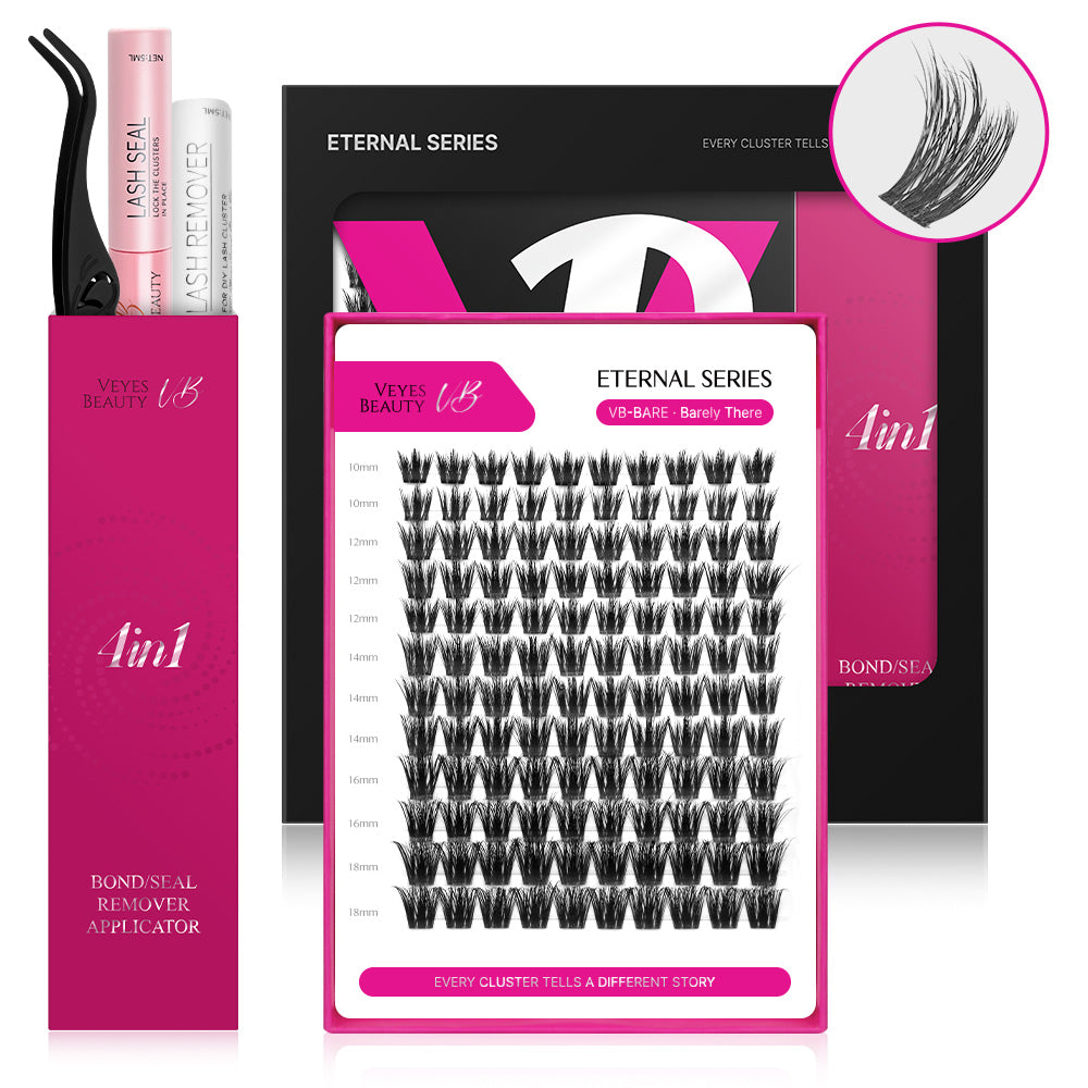 VeyesBeauty VB-Bare N°6 Cluster Lashes | 50% Lighter, Barely-There Look