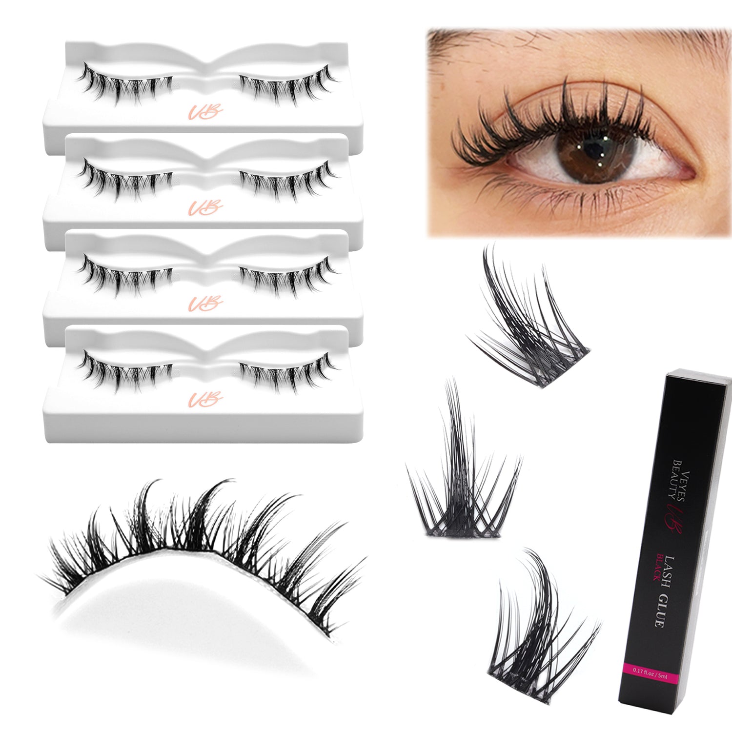 Veyesbeauty Invisible Band Lash | DIY Lash Extension Kit|Lash Clusters