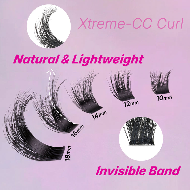VeyesBeauty Xtreme Cluster Lashes Set | 3D Fluffy & Fast-Apply Kit